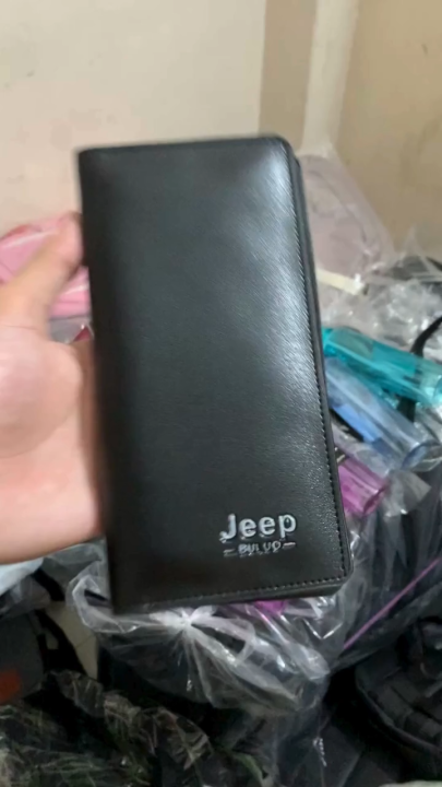 Jeep Men’s Premium PU Leather Long Wallet – Multi-Card Organizer, Phone ...