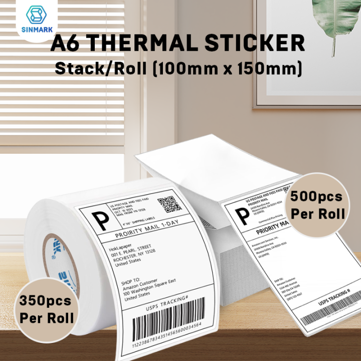 500/350 Sheets 4"x6" Thermal Label Paper 100x150mm Adhesive Stickers ...