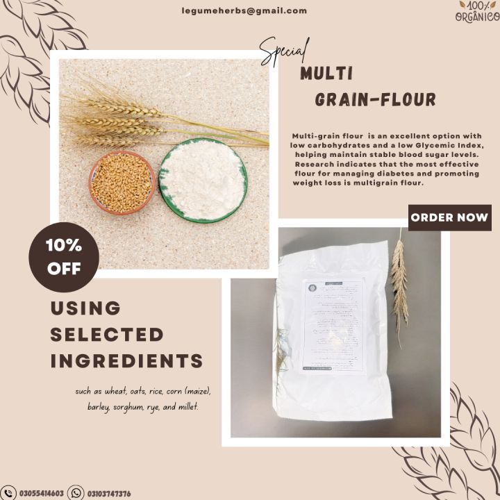 Multi Grain Flour 1kg pack highly nutritional | Daraz.pk