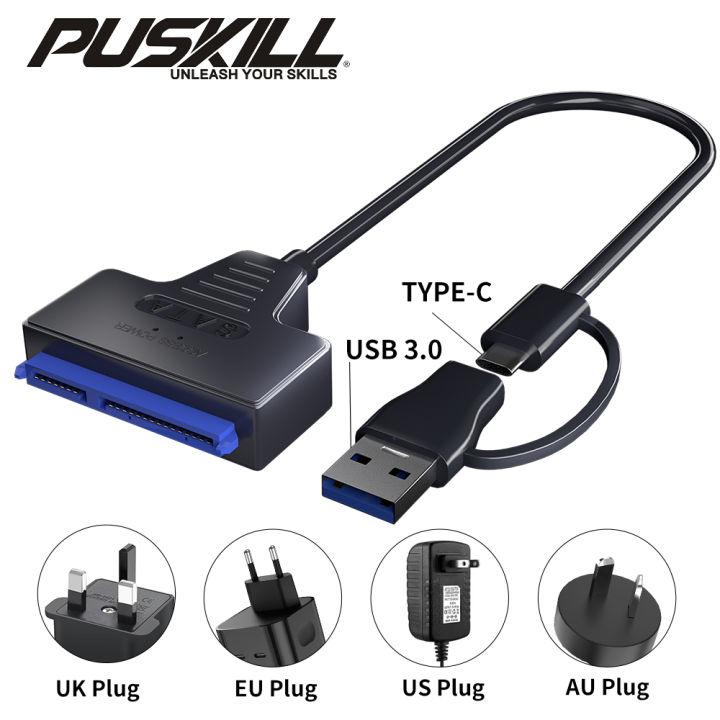 USB 3.0 to SATA Cable for 3.5/2.5 Inch SSD HDD SATA III Hard Drive Disk ...