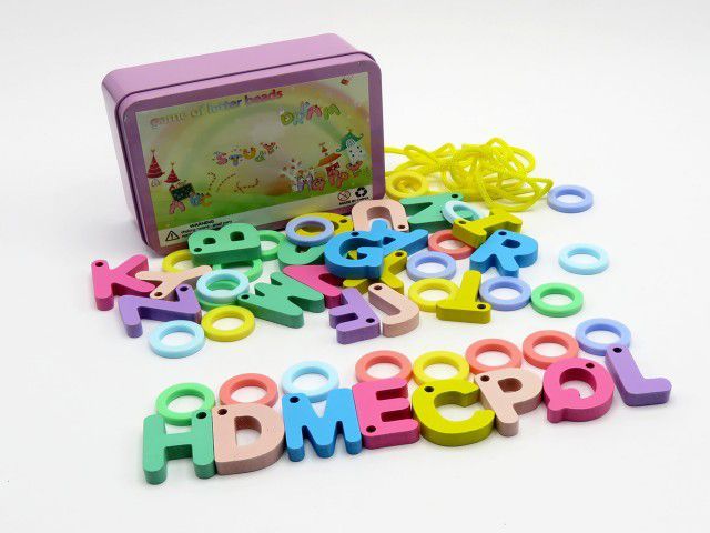 Wooden ABC Alphabet & Rings Lacing Activity | Daraz.pk