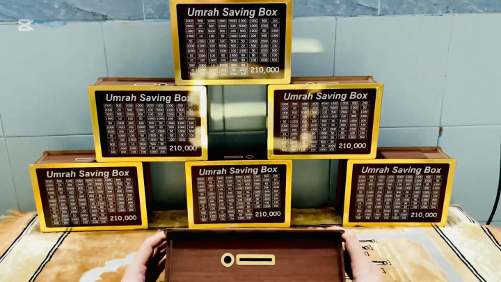 Umrah Saving Box - Wooden Islamic Money Saving Box - 280 Days Hajj ...