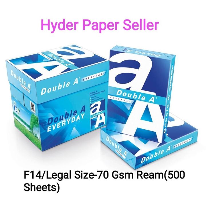 Double a paper F14/Legal 70 Gsm-Ream (500 Sheets) | Daraz.pk