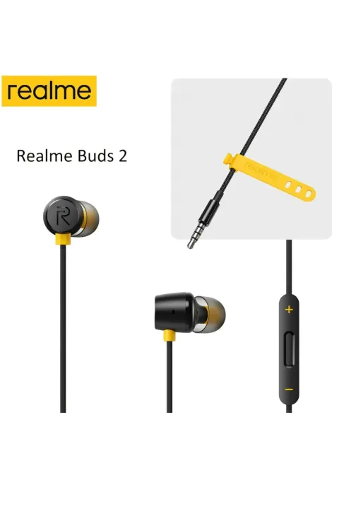 realme Buds 2 Wired Earphones with Mic (Black) | 9mm Dynamic Driver | 3 ...