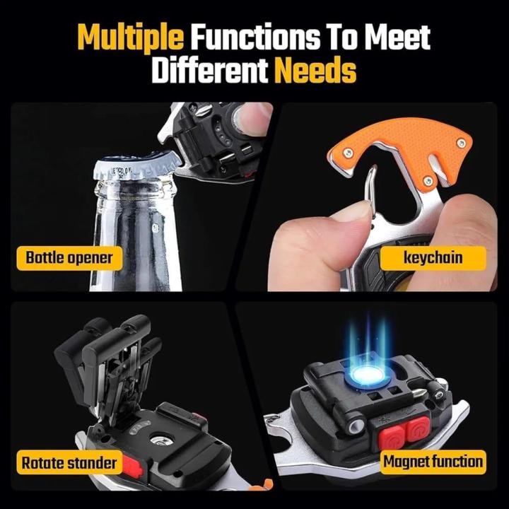 Multi Functional Powerfull LED Flashlight Key Chain Light, COB Multi ...