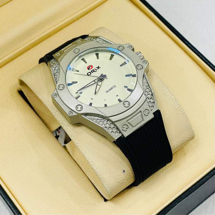 Hublot Design Orix Silicone Strap Watch For Men’s, Square Bold Case ...