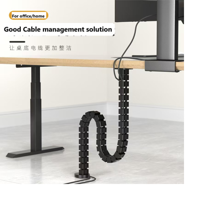 ISRTAO Underdesk Cable Management Solution Snake Cable Spine Flexible ...