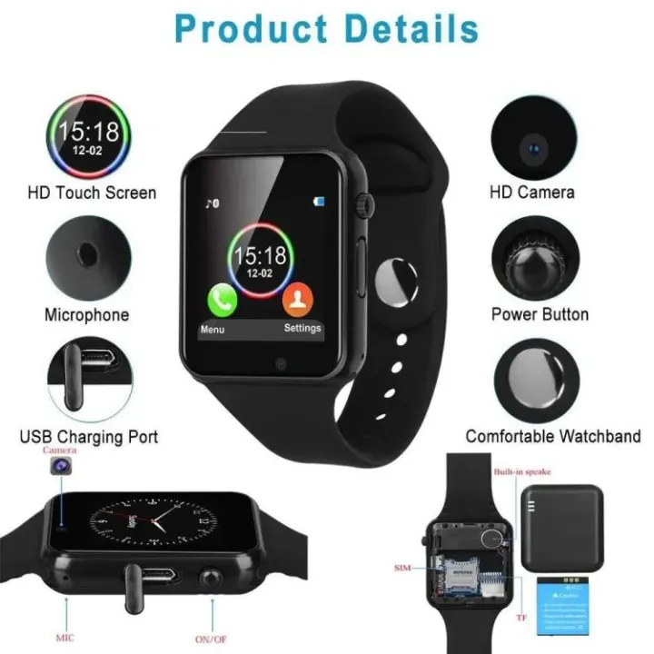 Smart Watch All in One - A1 Call&Memory With Camera Smart Watch | Daraz ...