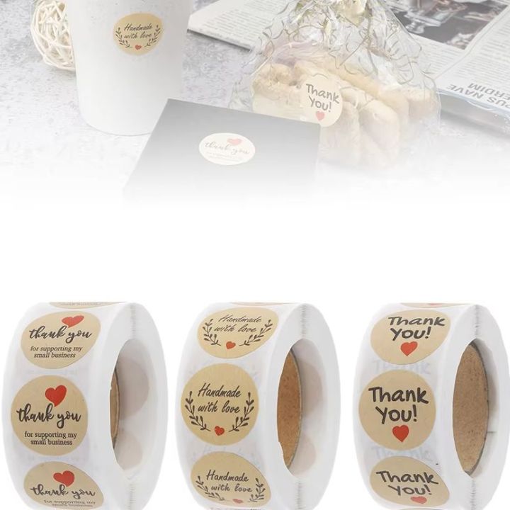 for Decoration 500pcs Thank You Stickers Seal Labels Round Paper Label ...