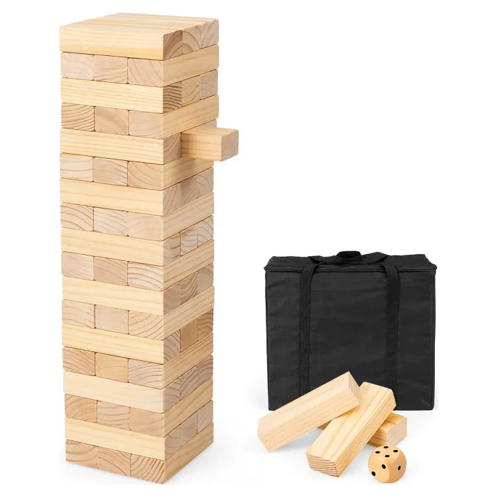48 Pcs Wooden Jenga Block Family Game (Premium Smooth Wood) | Daraz.com.np