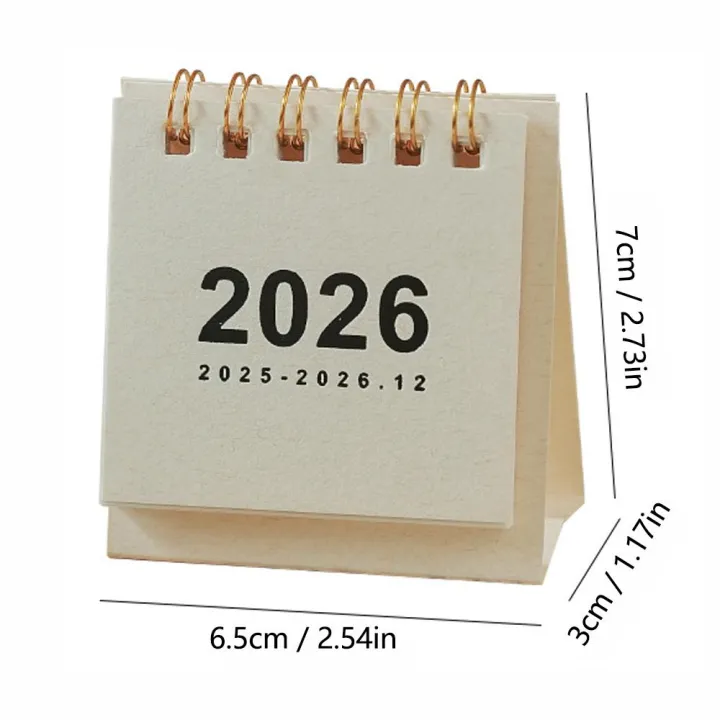 Portable Simplified Mini Calendar 2026 Unprinted 180° Page Flip Desktop ...