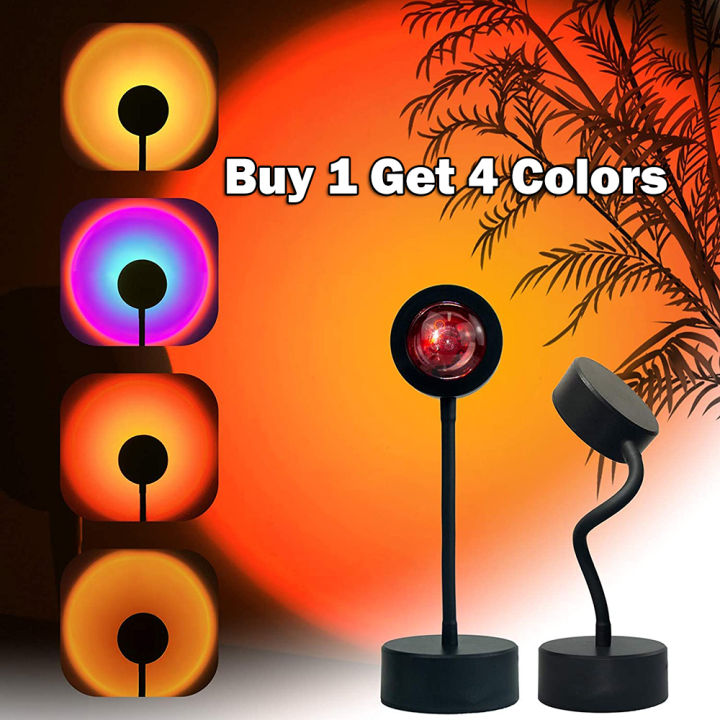 USB Sunset Lamp Sunset Projector Mood Light Living Room Bedroom Night ...