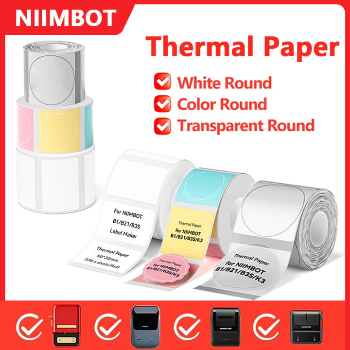 Niimbot Thermal Label Self-adhesive Oilproof Transparent/White/Round ...