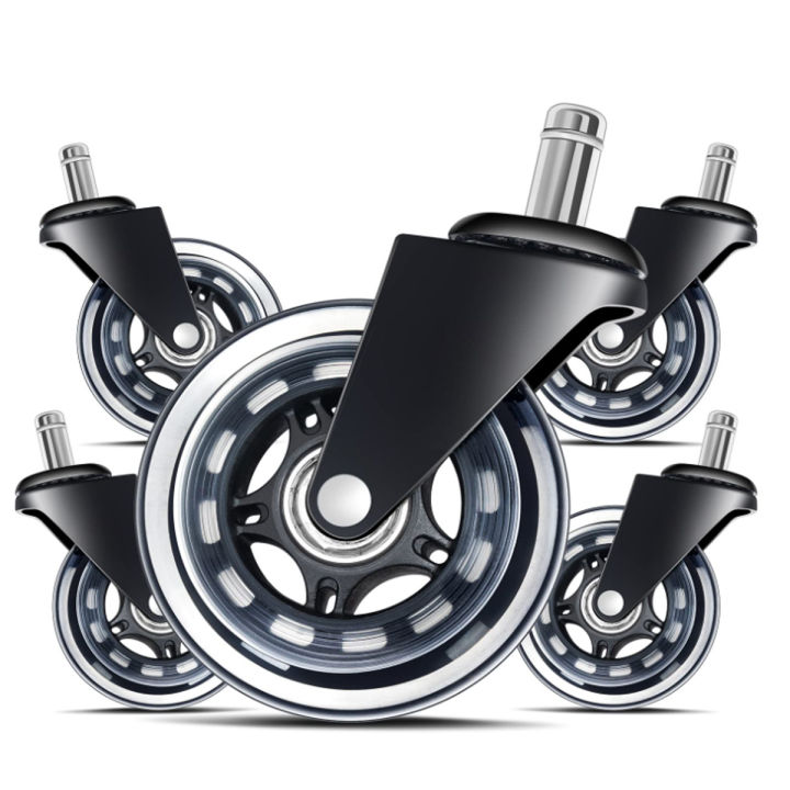 5PCS Office Chair Caster Wheels 3 Inch Swivel Rubber Caster Wheels ...