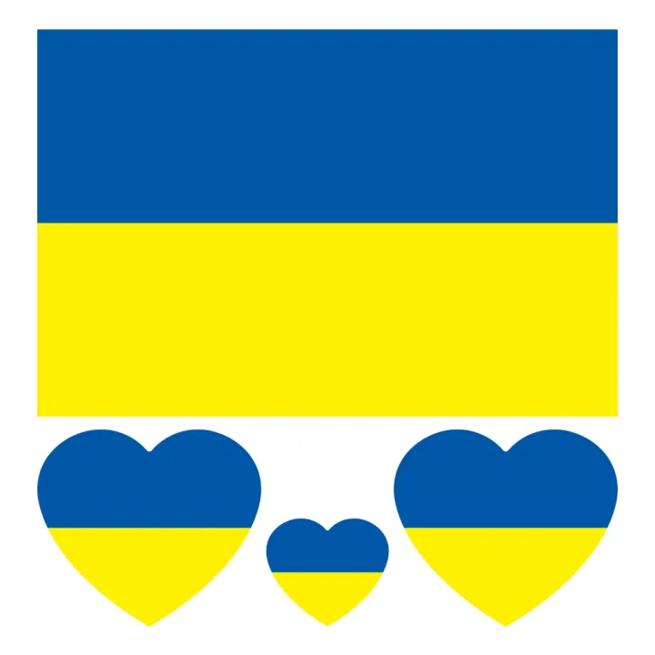 4pcs/ Ukraine Flag Heart Shaped Car Stickers Auto Motorcycle PVC ...