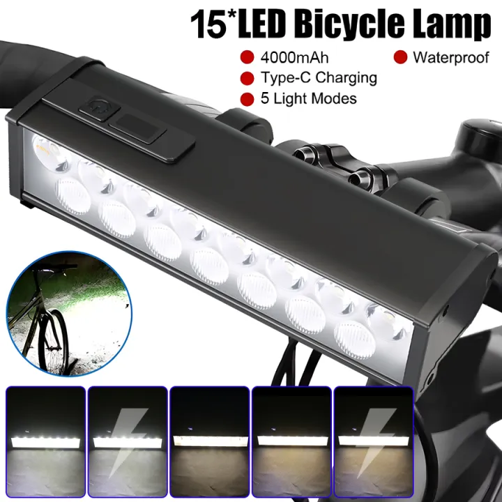 4000MAH 22 LED Alumin Bike Bicycle Light C Rechargeable Bicycle Lights ...