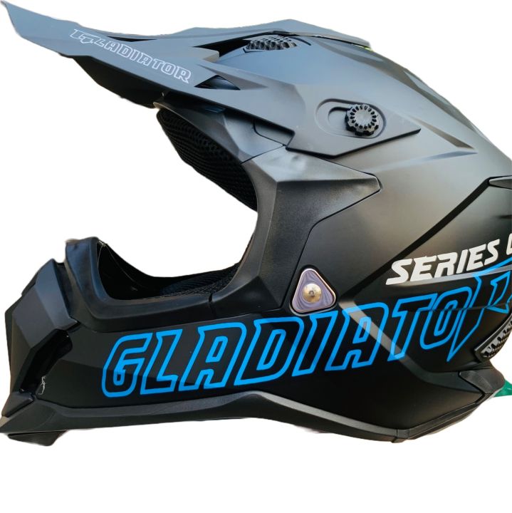 UPCo Gladiator Full Face Helmet Black Blue Matte | Daraz.lk
