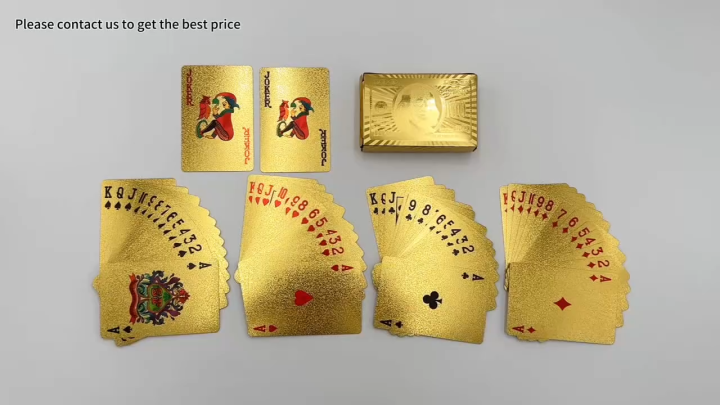 OEM Design Gold Playing Cards Front and Back Printing Dollar Logo Paper ...