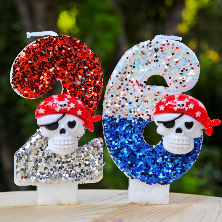 Hot Pirate Ship Theme Candles 0-9 Number Cake Decorating Birthday Party ...