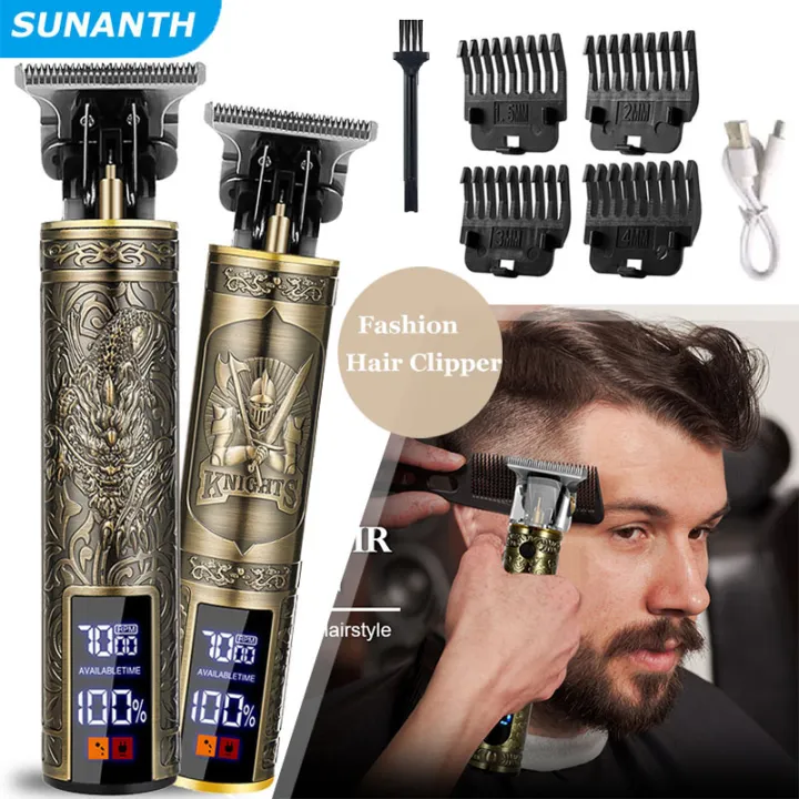 Hair Clippers for Men Professional Hair Trimmer Zero Gapped T-Blade ...