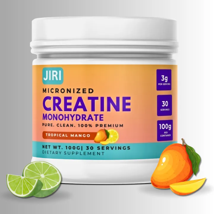 Jiri Nutrition Micronized Creatine Monohydrate 100g, Tropical Mango ...