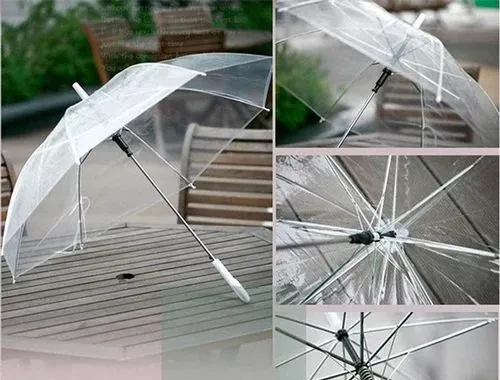Clear Umbrellas: Transparent PVC Long Handle Umbrellas for Rain ...