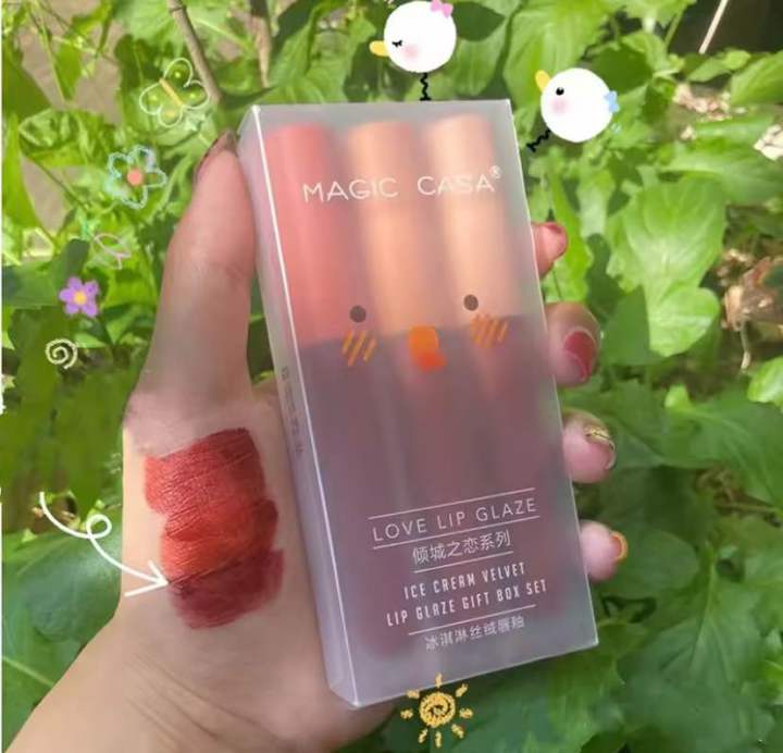 Magic casa 3 Color Liquid Lipstick Matte Lip Gloss Cosmetic Lightweight ...