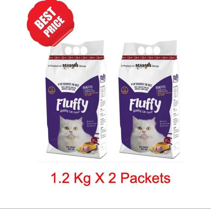 pack of 2 FLUFFY CAT FOOD 1.2KG | Daraz.pk