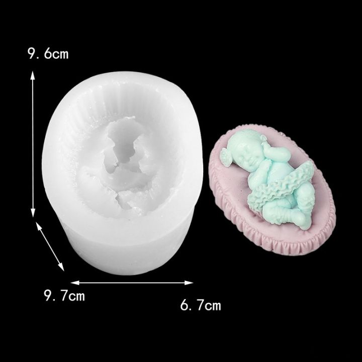 Sleeping Baby Candle Silicone Mold 3D Cute Little Boy Handicraft Gypsum ...
