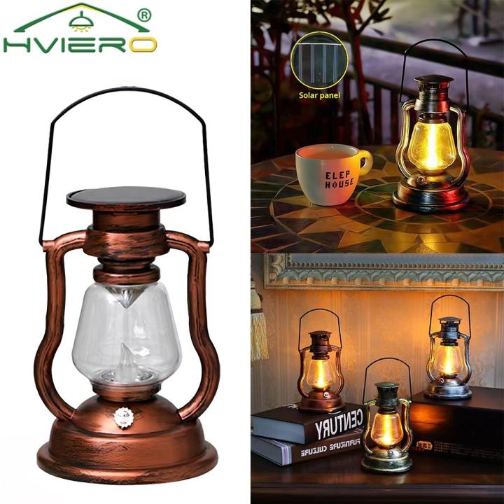 Outdoor Solar Lamp Energ LED Camping Retro Lantern Portable Kerosene ...