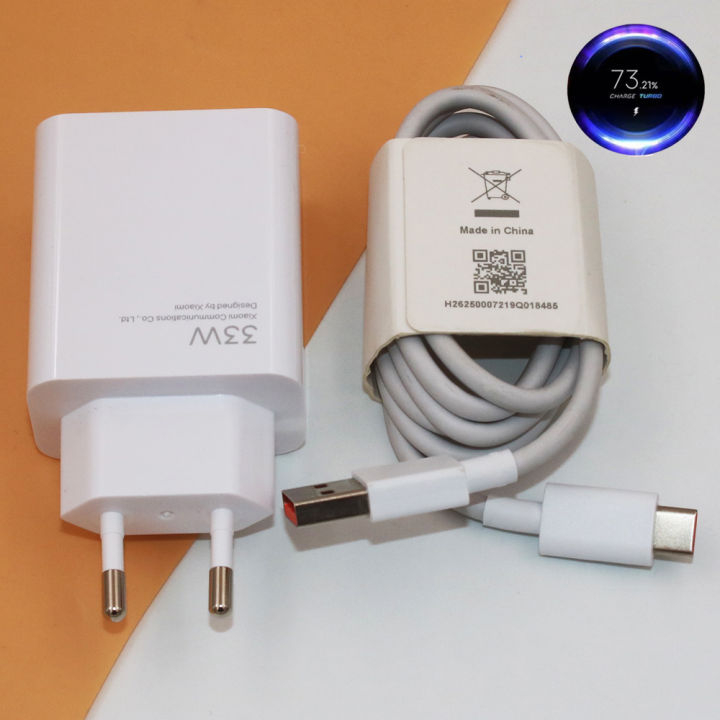 Xiaomi 33W Charger EU Fast Turbo Charging Wall Power Adapter 1/1.5/2 M ...
