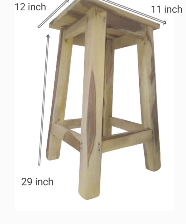 Handcrafted 29-Inch Wooden Stool - Solid Wood Construction | Daraz.pk