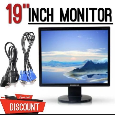 19 Inch Monitor with power cable and vga cable | 19 inch monitor | Daraz.lk