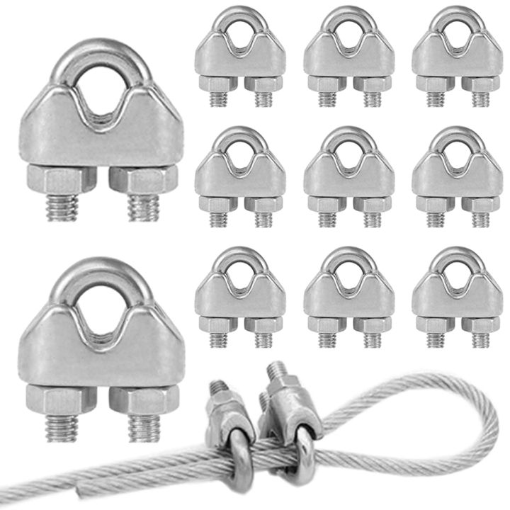 12/24Pcs U Type M3 Cable Clamps 3mm Wire Rope Fixing Clip Bolts Saddle ...