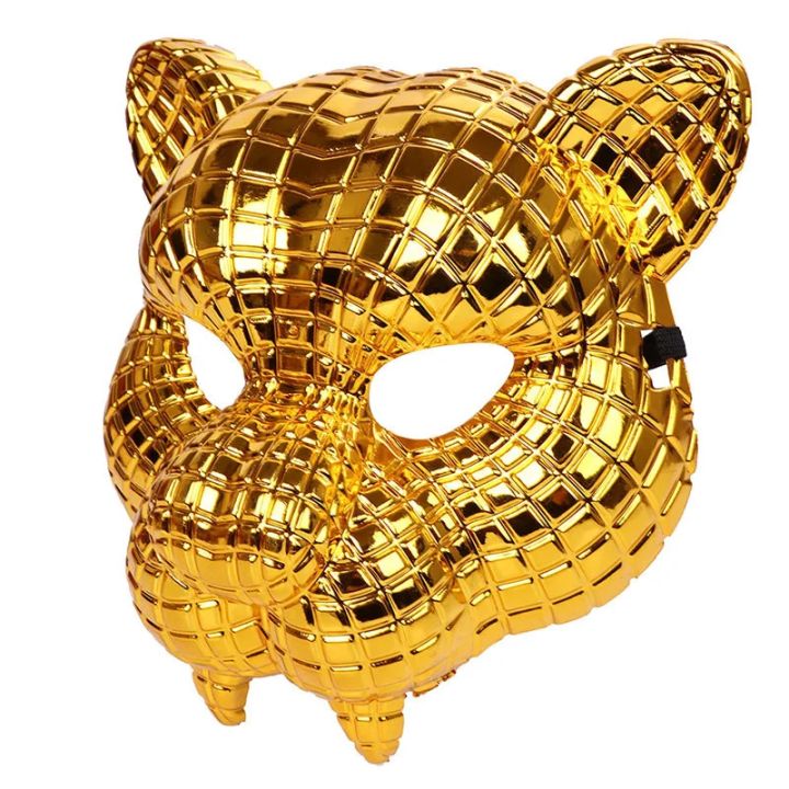 Halloween Golden Leopard Mask Tiger Adult Party Performance Costume ...