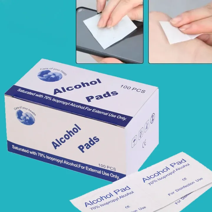 100PCS Disposable Wet Wipe Pads For Antiseptic Clean Skin Jewelry Cell ...