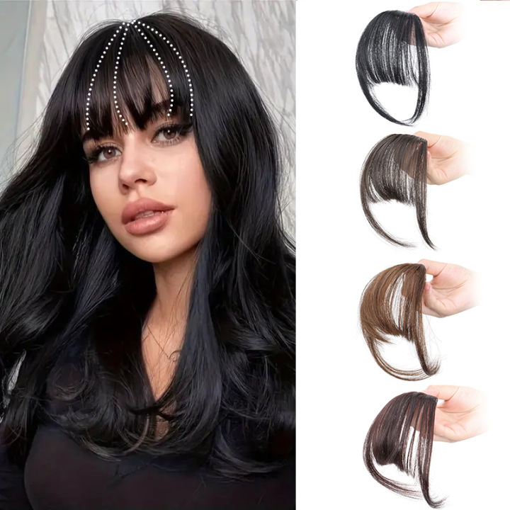 Synthetic Air Bangs Hair Clip In Hair Extension Fringe Fake Bangs Hair ...