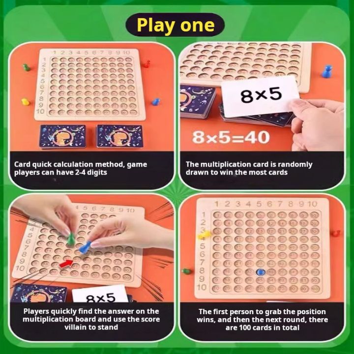Montessori Multiplication Board Game Math Wooden Toys Kids Learning ...