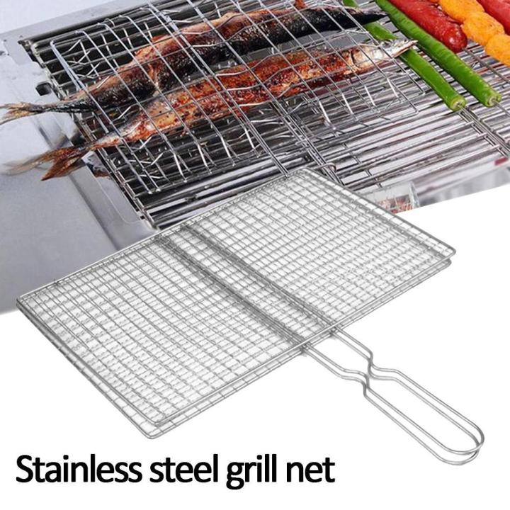 M/L Barbecue Grilling Basket Grill BBQ Net Steak Meat Fish Net ...