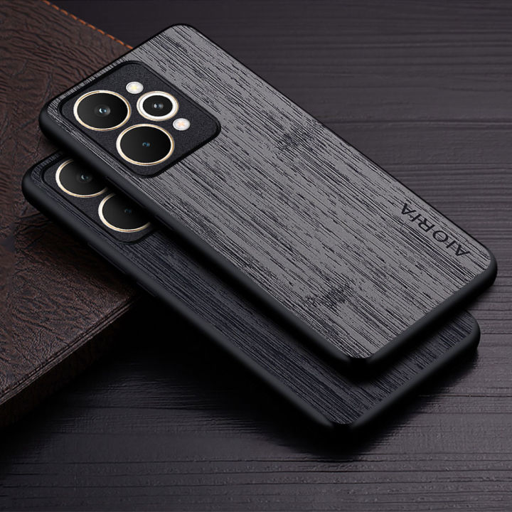 Case for Oppo Realme 15 Pro 15T funda bamboo wood pattern Leather phone ...