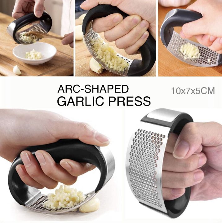 Garlic Press arc-shaped stainless steel | Daraz.lk