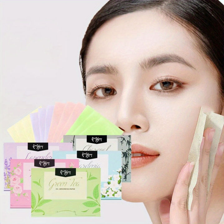 100 Pieces Portable Oil Absorbing Facial Oil Blotting Paper, Instantly ...