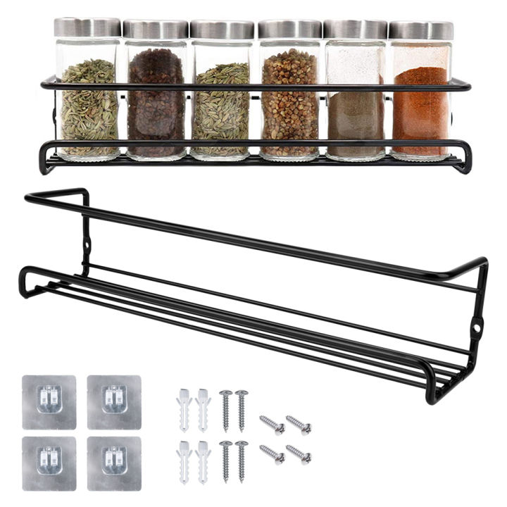2Pcs Single Layer Spice Jar Storage Rack Metal Hanging Racks Kitchen ...