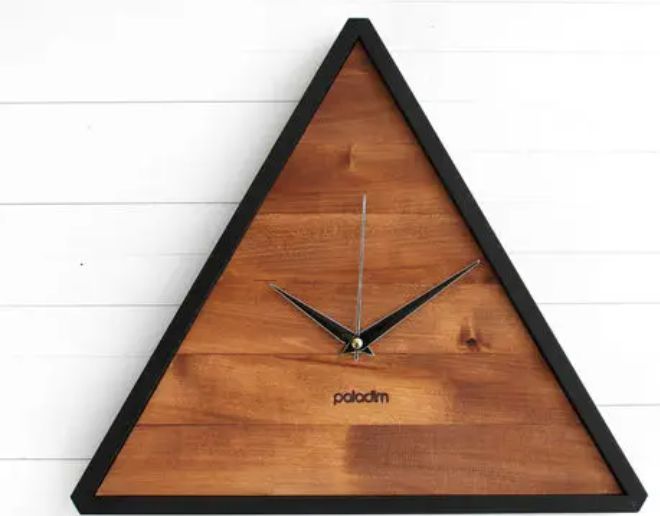 Modern triangular pure wooden wall clock | Daraz.pk