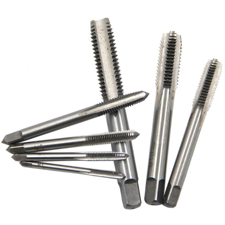 7pc M3-M12 Hand Tap Square Shank Pointed Straight Groove Thread Tapping ...