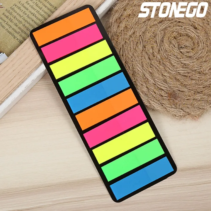 STONEGO 200 Sheets Fluorescence Self Adhesive Memo Pad Sticky Notes ...
