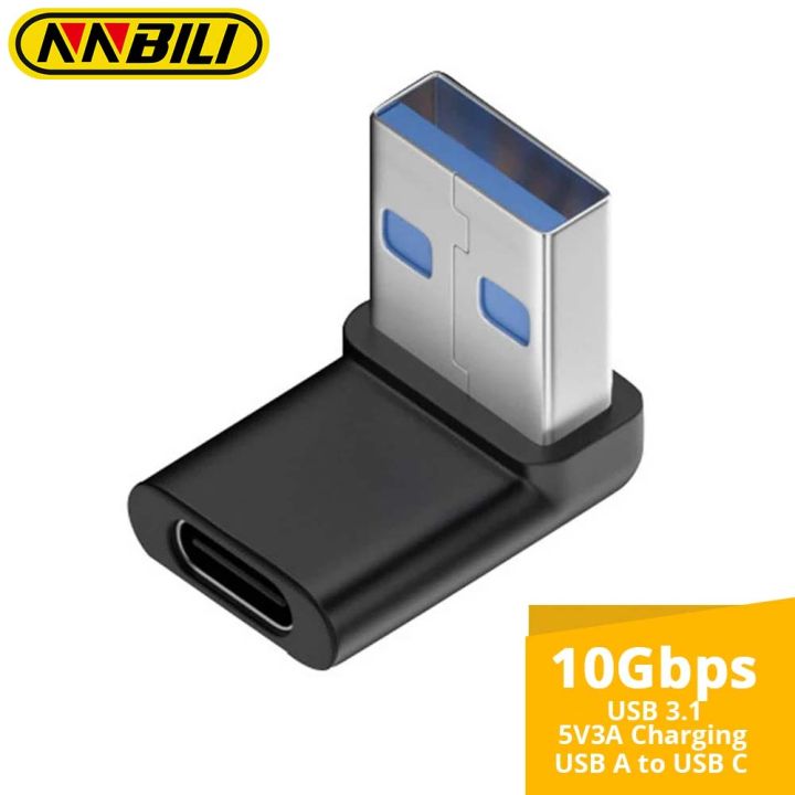 NNBILI Right Angle USB Adapter 90 Degree Up and Down Angle USB 3.0 Male ...