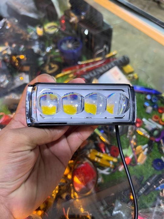 1 Pcs Bike Light four Lens Projector Driving LED Fog Work Light 4 Color ...