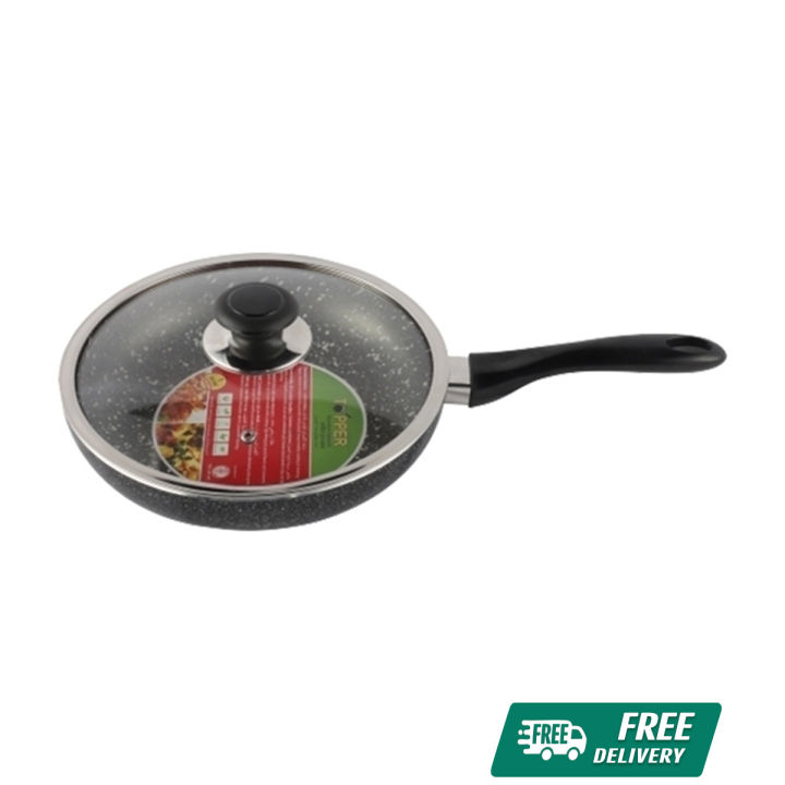 RFL TOPPER Nonstick Classic Fry Pan With Lid (Spatter Grey) 24 Cm ...