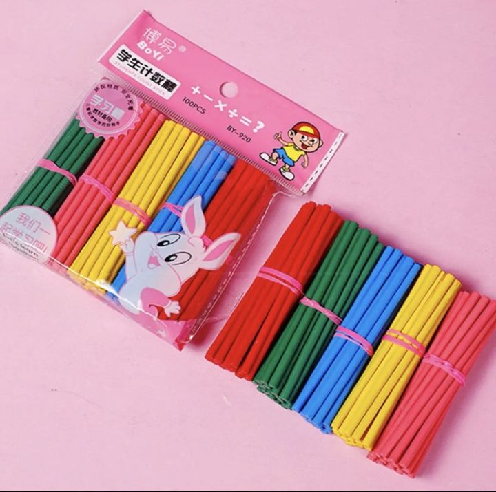 100pcs Colorful Bamboo Counting Sticks Mathematics Teaching Aids ...